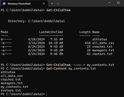 Powershell How To Use Equivalent Of Dir B Collecting Wisdom