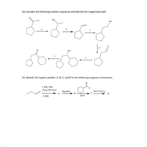 Solved 13 Consider The Following Reaction Sequences And