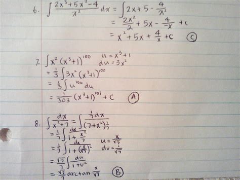 Solutions Indefinite Integrals