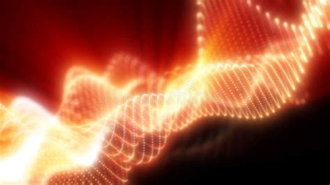 Glowing Abstract Waves Of Golden Light Flowing Across A Dark Background Creating A Dynamic And