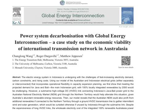 power system decarbonization with global energy interconnection a