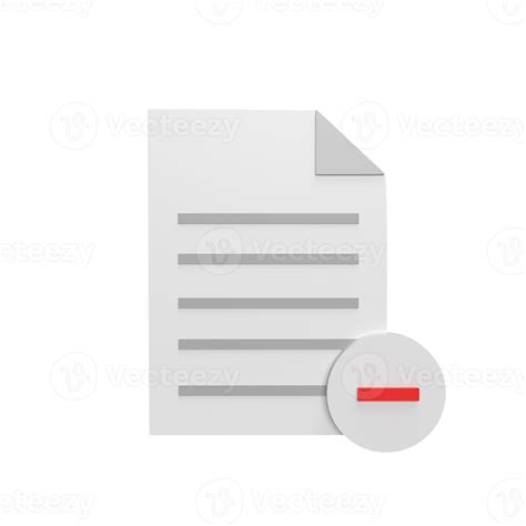Reduce Document 3d Icon Model Cartoon Style Concept Render