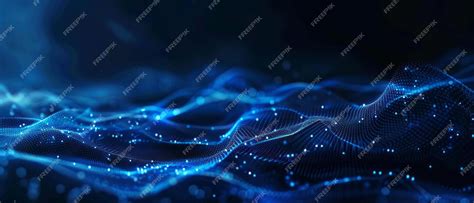 Abstract Blue Digital Wave Pattern Background Premium Ai Generated Image