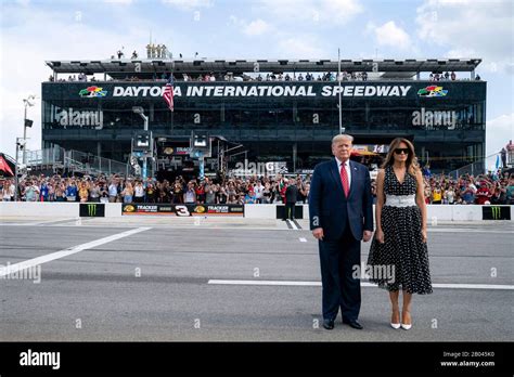 Us President Donald Trump And First Lady Melania Trump Stand Together