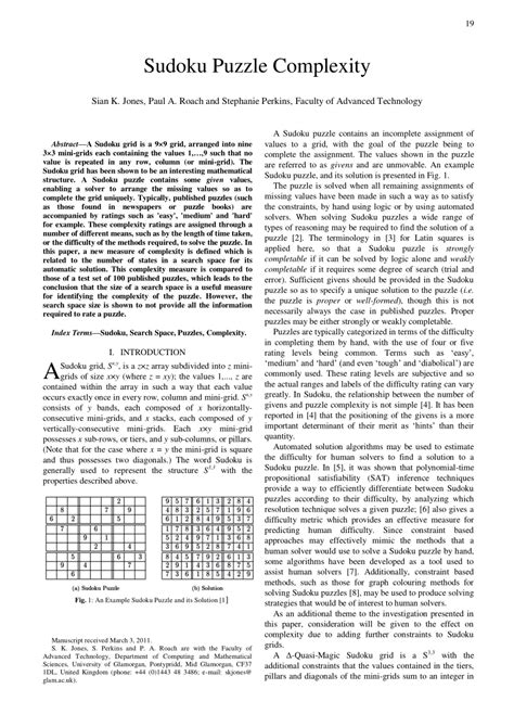 pdf sudoku puzzle complexity