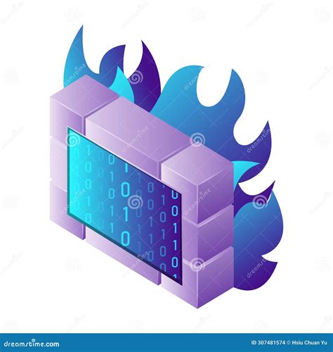 Isometric Illustration Web Computer Technology Symbol Digital Firewall