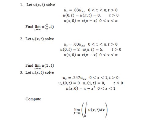 Solved Let U X T Solve Ut Uxx Chegg Com