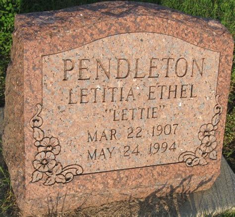Letitia Ethel “lettie” Swift Fields Pendleton 1907 1994 Find A