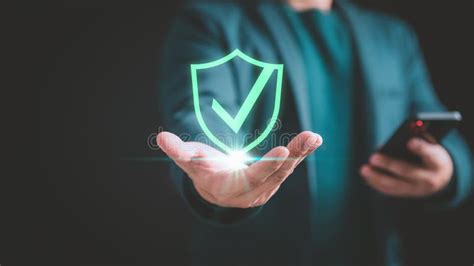 User Show Symbol On Hand With Identity Proof Icon For Cyber Security