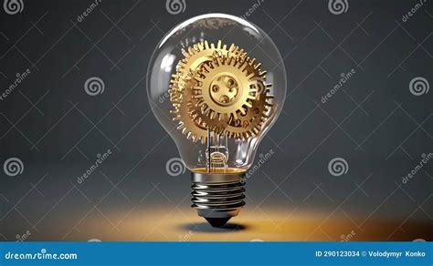A Light Bulb With Interlocking Gears Inside Symbolizing Innovation And Creativity Generative