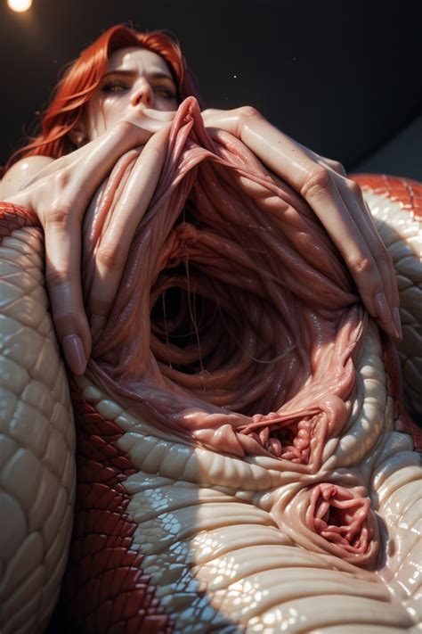 Detailed Skin Texture Lamia Body Massive Overused Pussy AI Porn