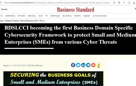 Business Standard News Paper Published Information About Bdslcci