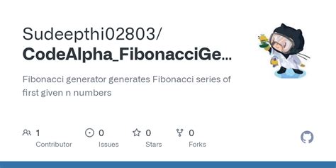 GitHub Sudeepthi02803 CodeAlpha FibonacciGenerator Fibonacci Generator Generates Fibonacci