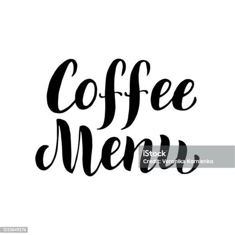 커피 메뉴 문자 텍스트입니다 카페 메뉴 글꼴입니다 레스토랑 타이포그래피 기호입니다 커피 필기 고립 된 문구입니다 벡터 Eps 10 검은색에 대한 스톡 벡터 아트 및 기타