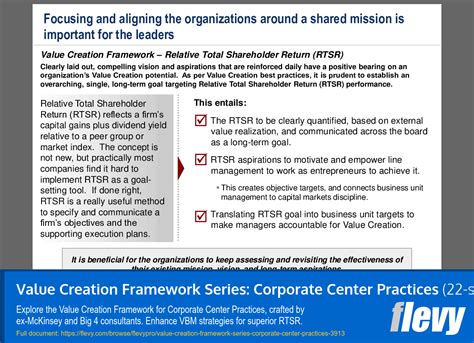 Value Creation Framework Series Corporate Center Practices Ppt Slide Deck