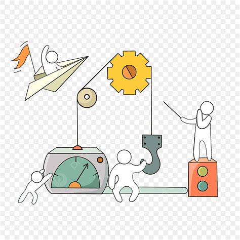 만화 손으로 그린 기어 작업 선 그리기 팀워크 그림 일러스트 팀 협력 만화 Png 일러스트 및 Psd 이미지 무료 다운로드 Pngtree