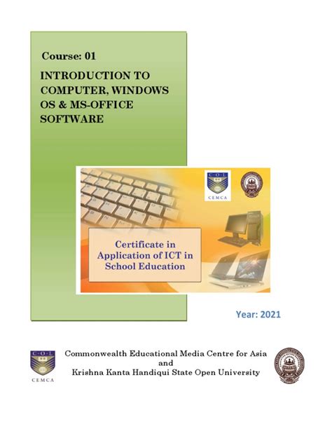 Course-01 Introduction To Computer, Windows Os & Ms-Office Software | PDF | Computer Data ...