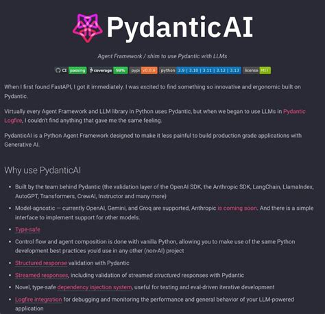 Elvis S On Linkedin Pydanticai A New Python Based Agent Framework To