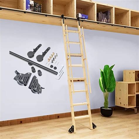 Sliding Ladder Hardware Full Set Library Rolling Ladder