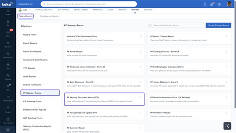 How To Generate Monthly Pf Ecr Report Home Page