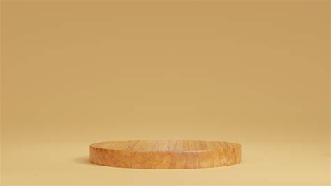 갈색 배경에 연단 3d 제품 전시 프리젠 테이션 추상적인 장면 노란색 배경나무 스탠드 최소한의 장면에 받침대 제품 기하학적 플랫폼 쇼 화장품 모형3d 렌더링 0명에 대한