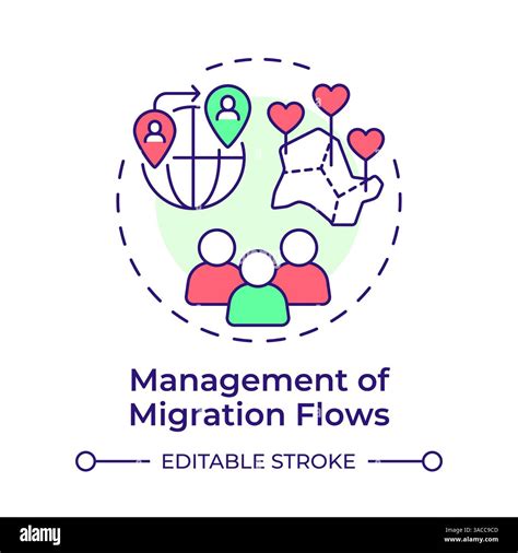 Management Of Migration Flows Multi Color Concept Icon Stock Vector Image And Art Alamy