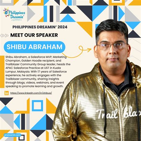 Shibu Abraham To Speak At Salesforce Event Philippines Dreamin Posted On The Topic Linkedin