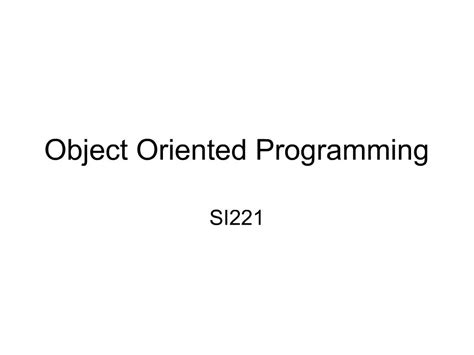 Ppt Object Oriented Programming Powerpoint Presentation Free Download Id988098