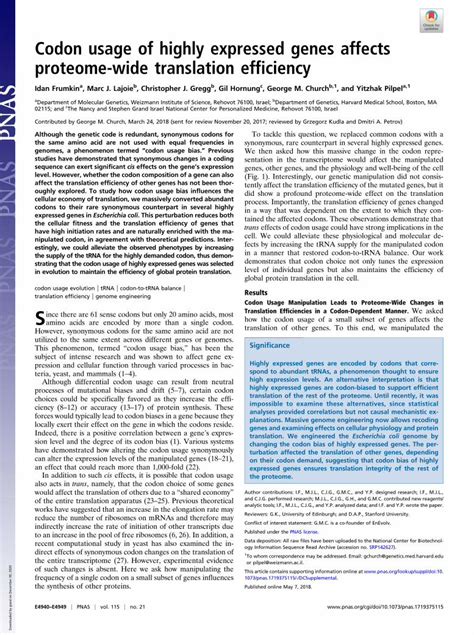 Pdf Codon Usage Of Highly Expressed Genes Affects Proteome Wide · Strain That Converted Cgu