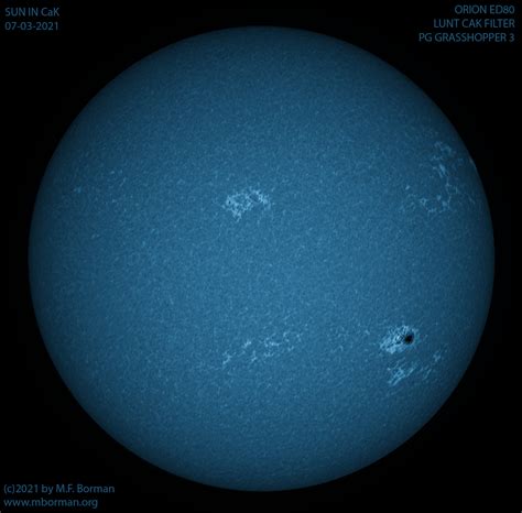 Solar Images In H Alpha Cak And White Light 07 03 2021