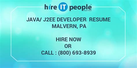 Java J EE Developer Resume Malvern PA Hire IT People We Get IT Done