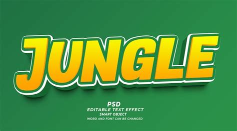 정글 과일 3d 편집 가능한 텍스트 효과 Psd 포토샵 템플릿 프리미엄 Psd 파일