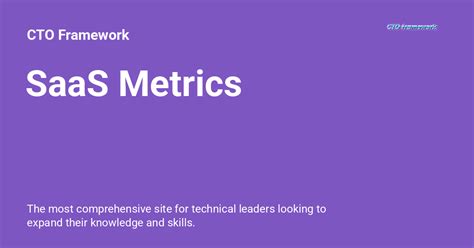 Saas Metrics Cto Framework