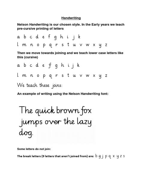Handwriting Nelson Style1 Pdf