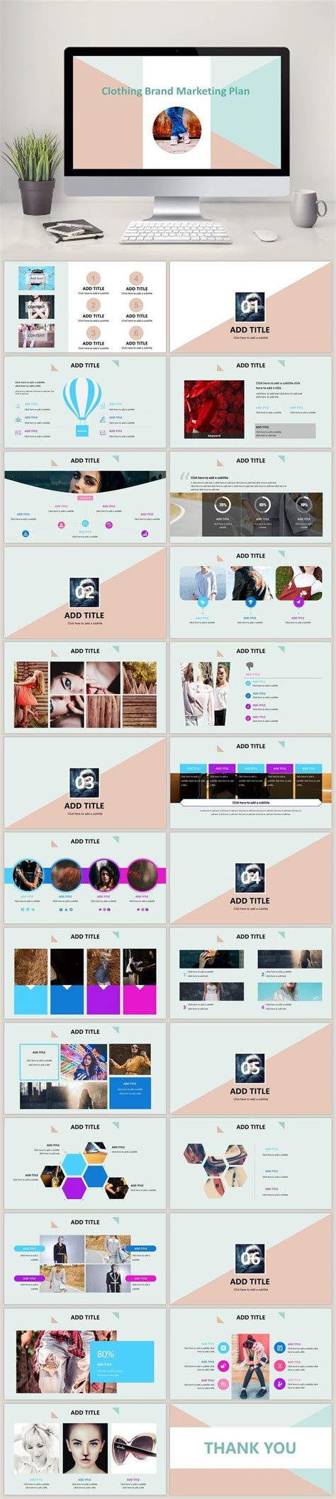 clothing brand marketing plan ppt template powerpoint pptx template