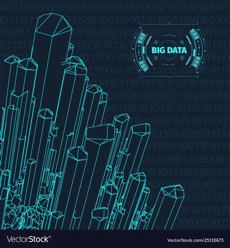 Big Data Visualization Background 3d Data Vector Image
