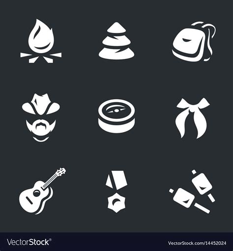Set Of Scouting Icons Royalty Free Vector Image