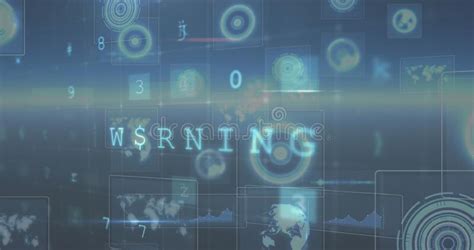 image of cyber attack warning over scopes scanning and data processing