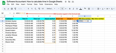 Calculate Time In Google Sheets Time Difference Hours Worked Add
