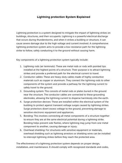 Lightning Protection System Explained Pdf Lightning Electrical