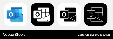 App Icon Microsoft Outlook Royalty Free Vector Image