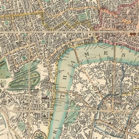 Vintage Map Of Lodon 1822