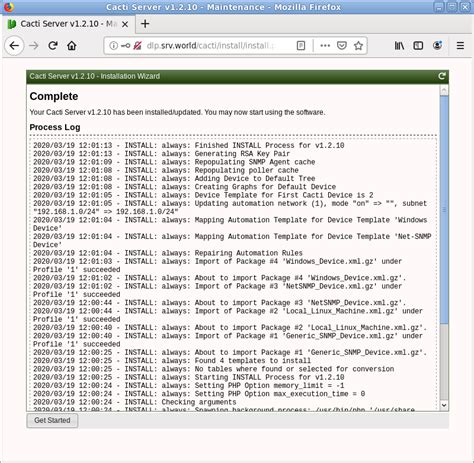 Centos 8 Cacti セットアップ Server World