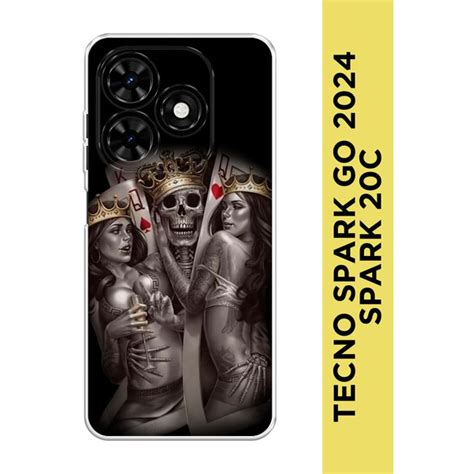 Силиконовый чехол на Tecno Spark Go 2024 Spark 20c Текно Спарк Го 2024 Спарк 20c Карты король