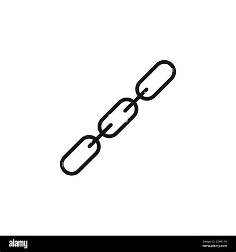 Chain Icon Logo Sign Vector Outline In Black And White Color Stock