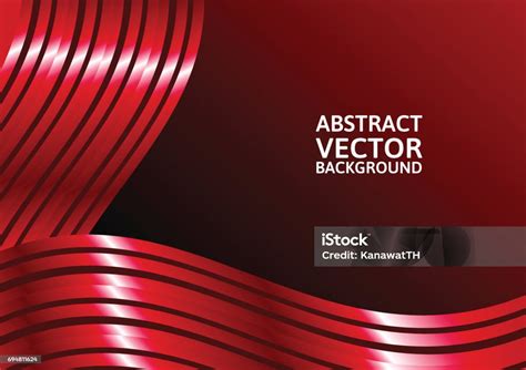 Red Curve Abstract Vector Background With Copy Space Stock Illustration