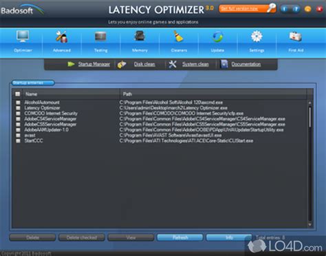 Latency Optimizer Screenshots
