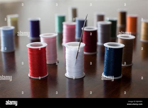 Spools Of Thread Stock Photo Alamy