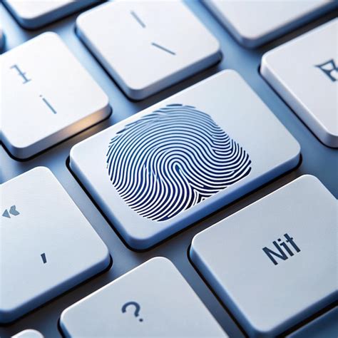 Premium Photo Fingerprint Keyboard Enhancing Security Concept