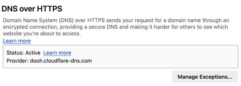 Configure DNS Over HTTPS Protection Levels In Waterfox Waterfox